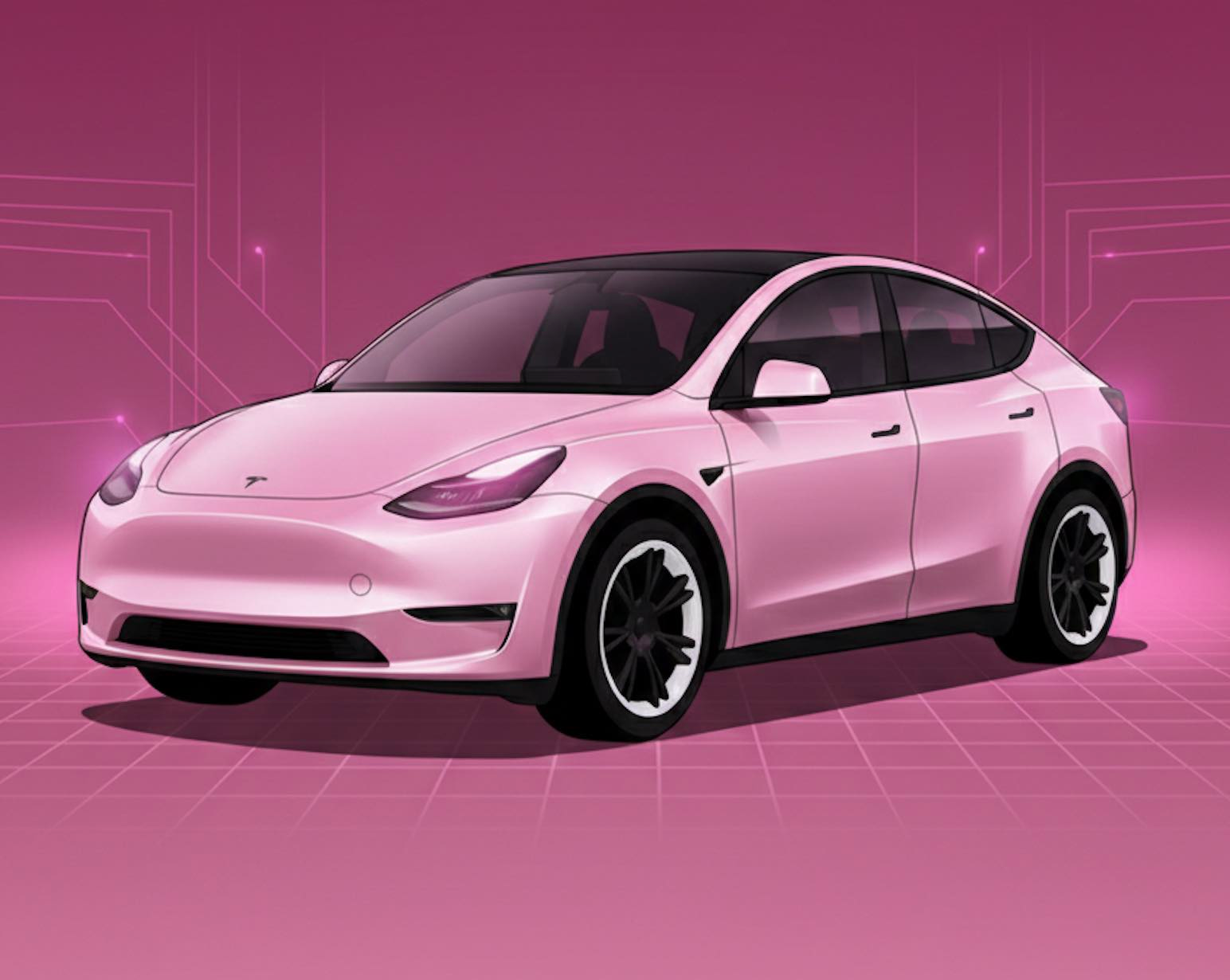 Think Pink: Tesla Model Y Looking Like A Snack - Signature Customs